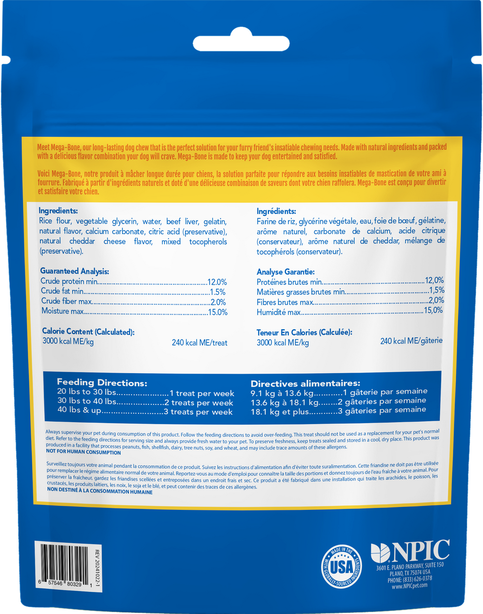 N-Bone® Mega-Bone Long-Lasting Chew Cheeseburger Flavor 6 count – NPIC